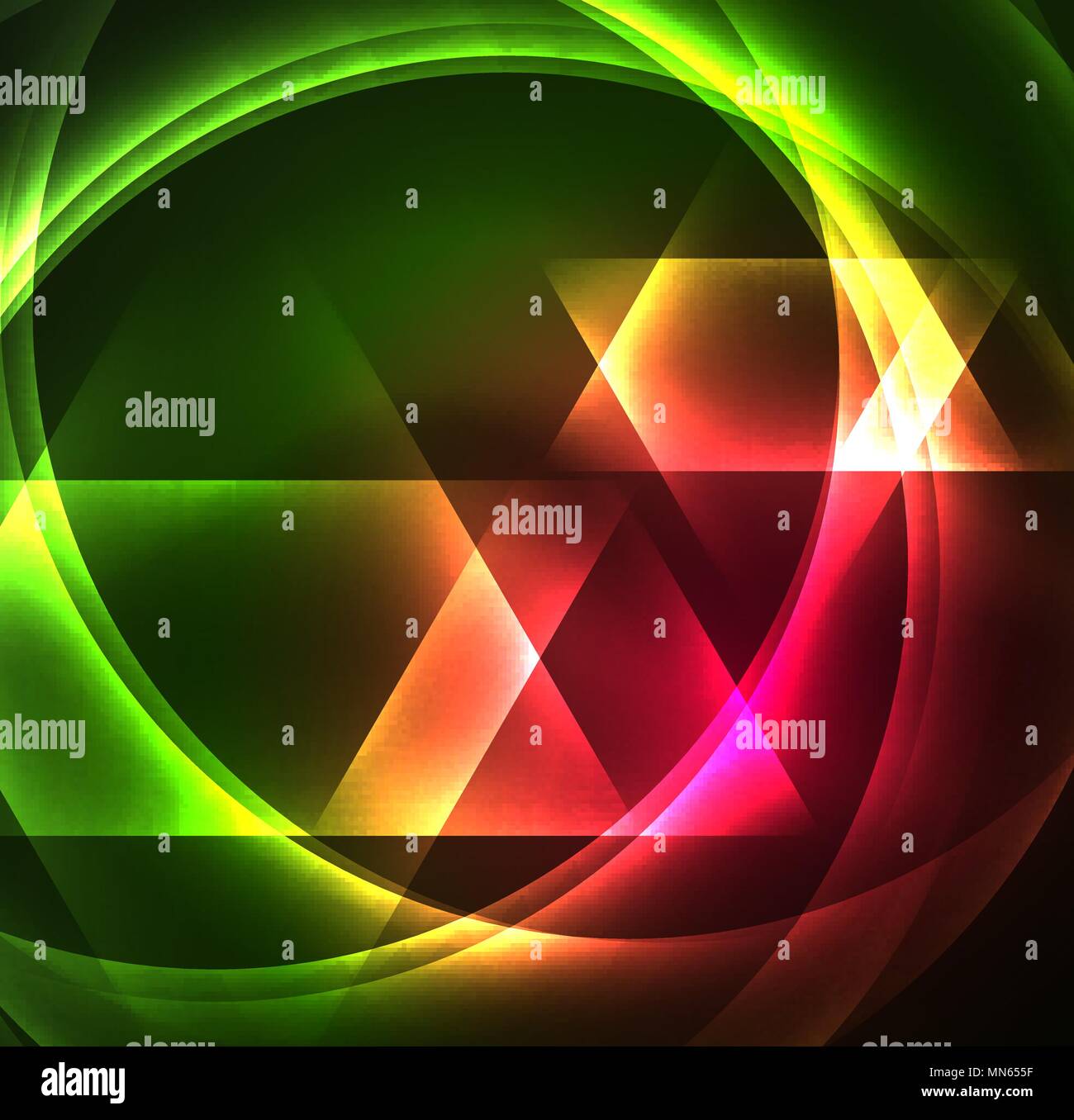 Glowing geometric shapes. Glowing geometric shapes in dark space ...