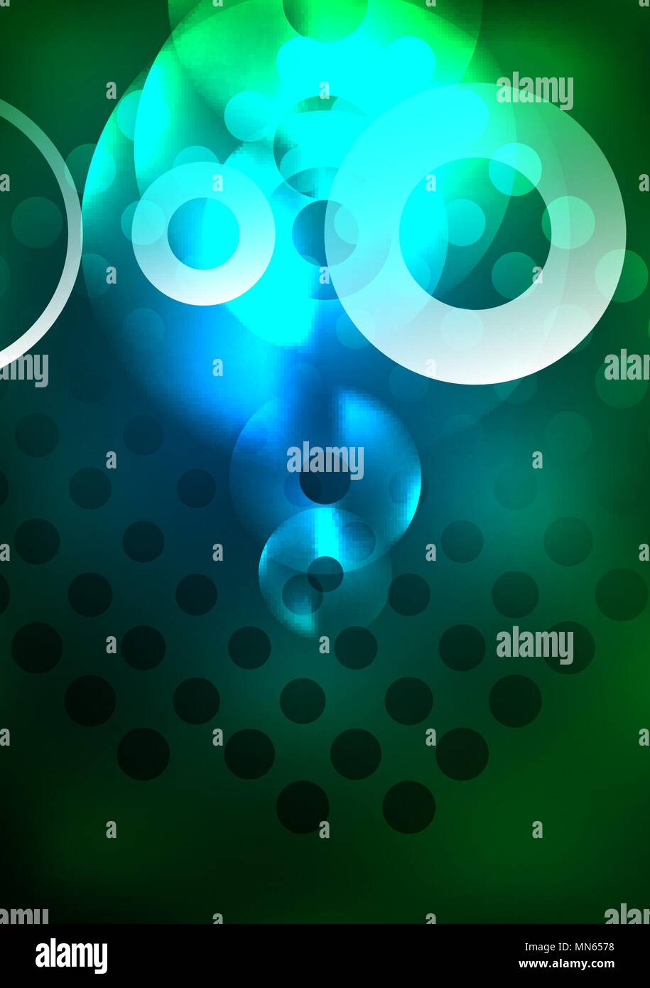 Glowing circles in the dark. Glowing circles in the dark, futuristic ...