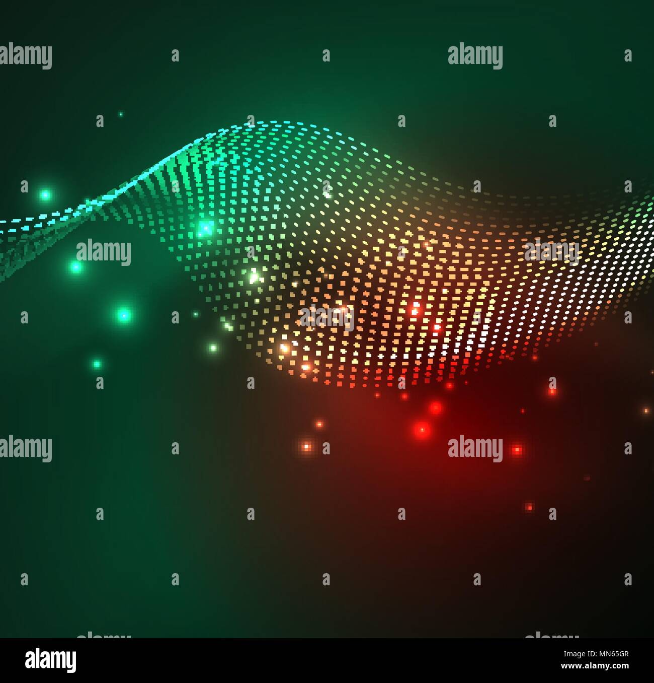 Vector wave particles background. Vector wave particles background - 3D ...