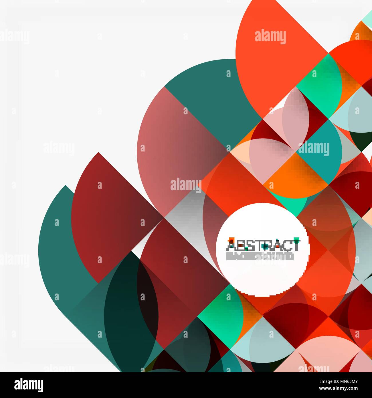 Cut paper circles, mosaic mix geometric pattern design. Cut paper ...