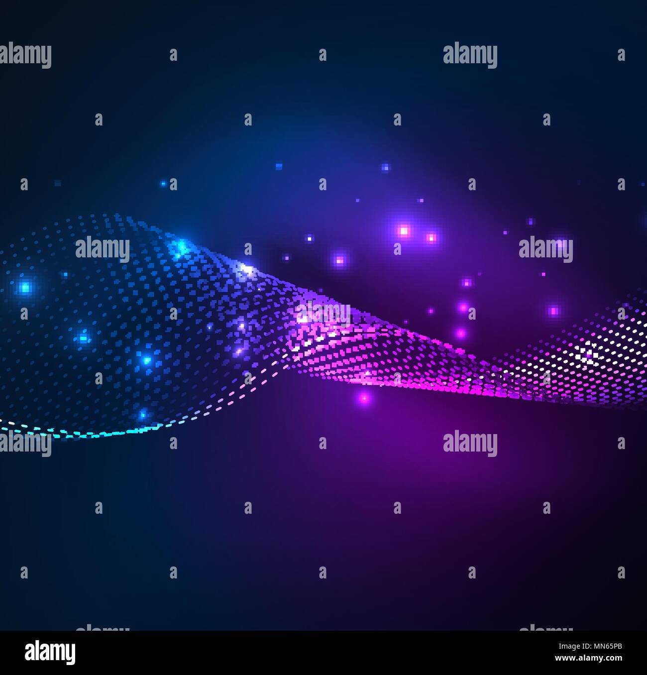 Vector wave particles background. Vector wave particles background - 3D ...