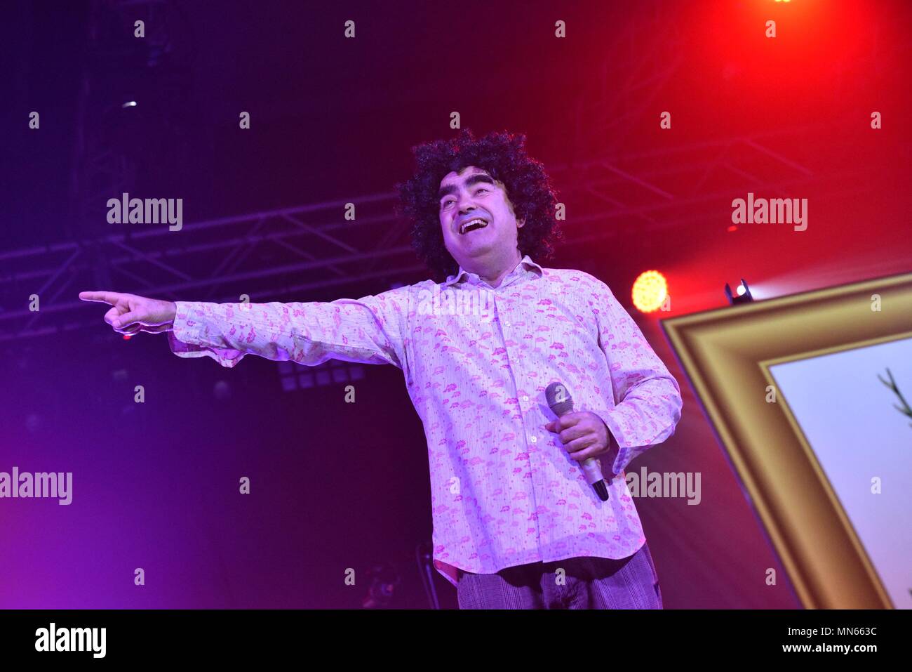 Napoli, Italy. 14th May, 2018. Stefano Belisari aka Elio performs with ...
