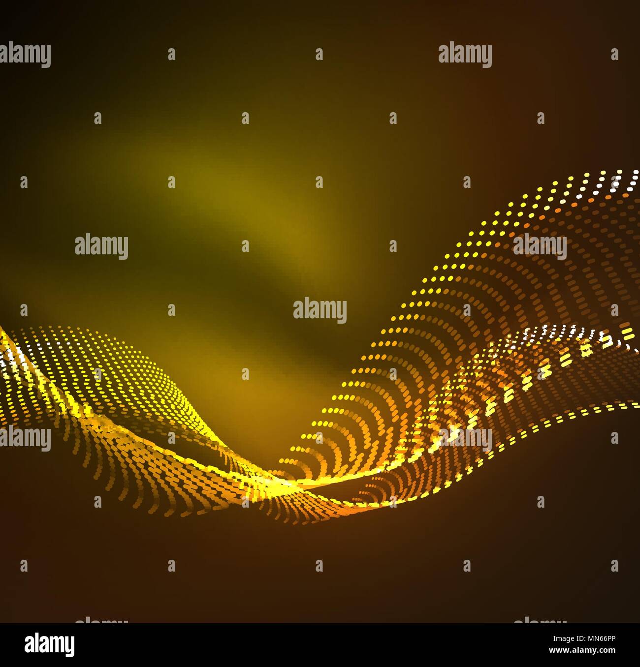 Vector wave particles background. Vector wave particles background - 3D ...