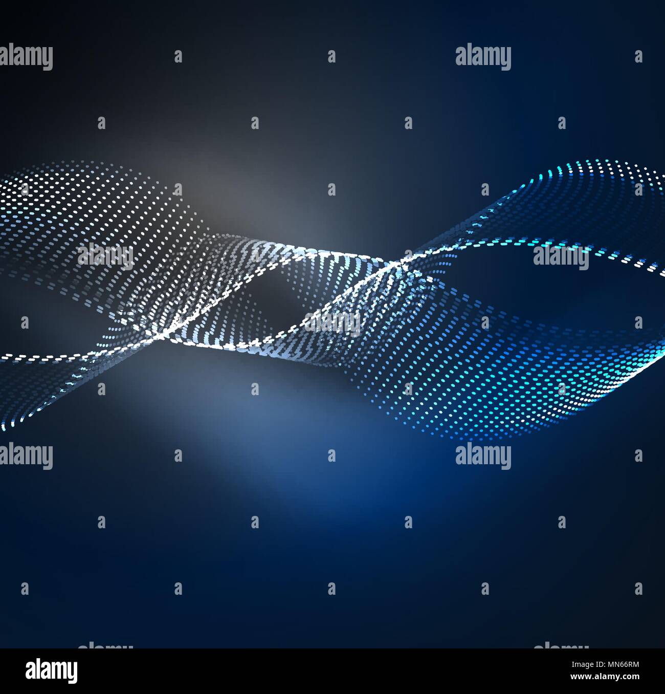 Vector wave particles background. Vector wave particles background - 3D illuminated digital wave ...