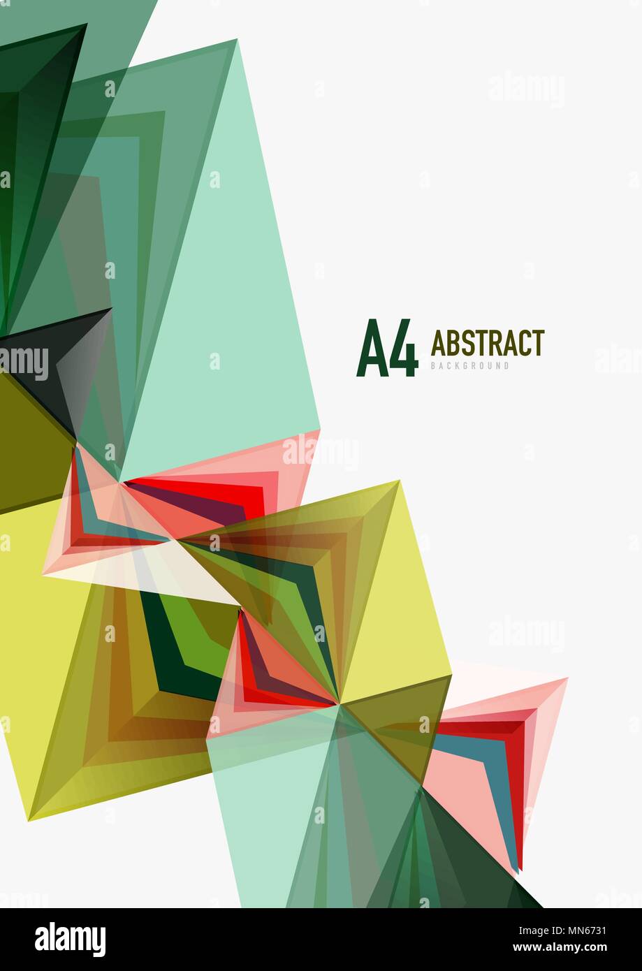 Triangular low poly vector a4 size geometric abstract template ...