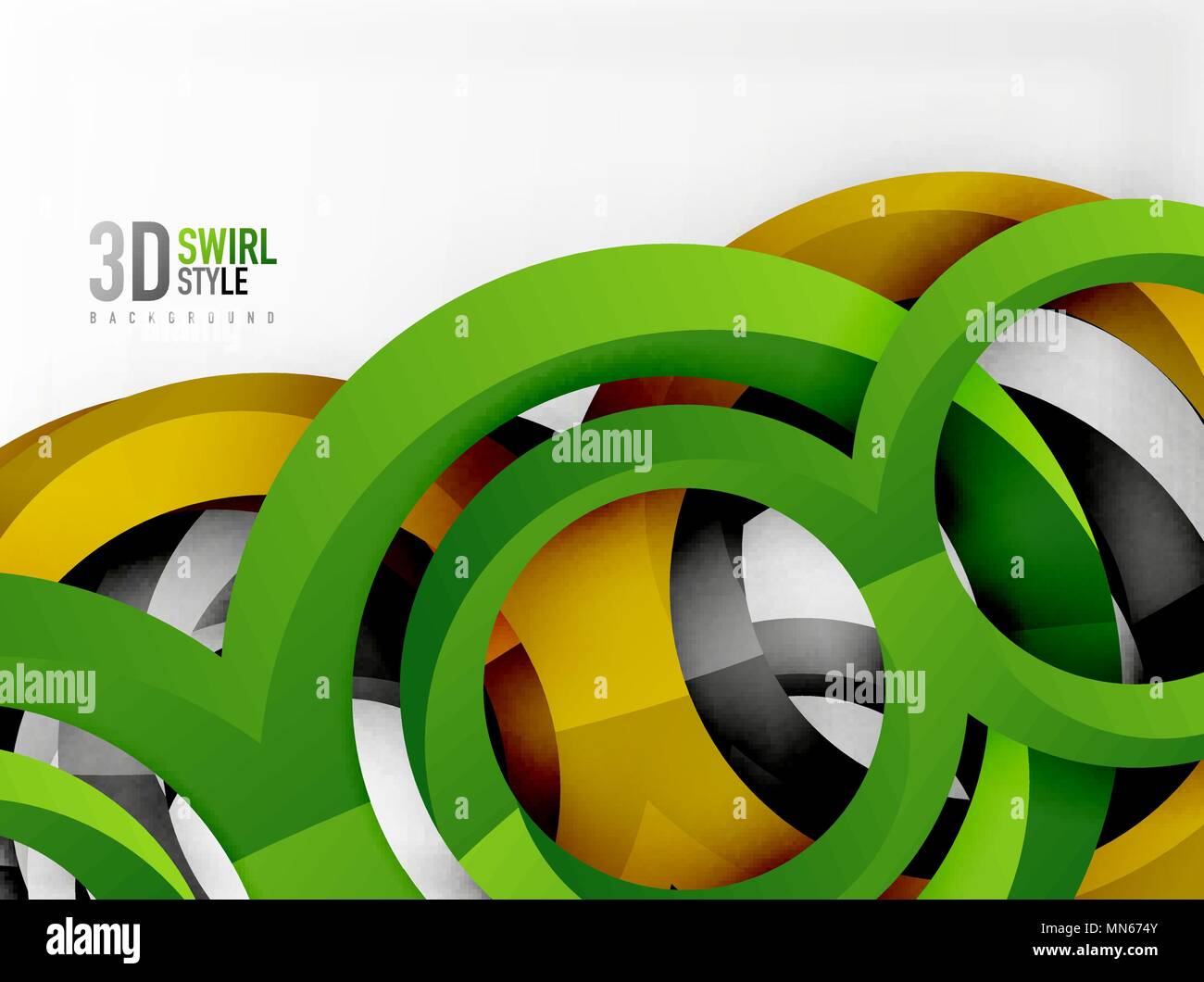 Vector 3d rings design background. Vector 3d rings and swirls design ...