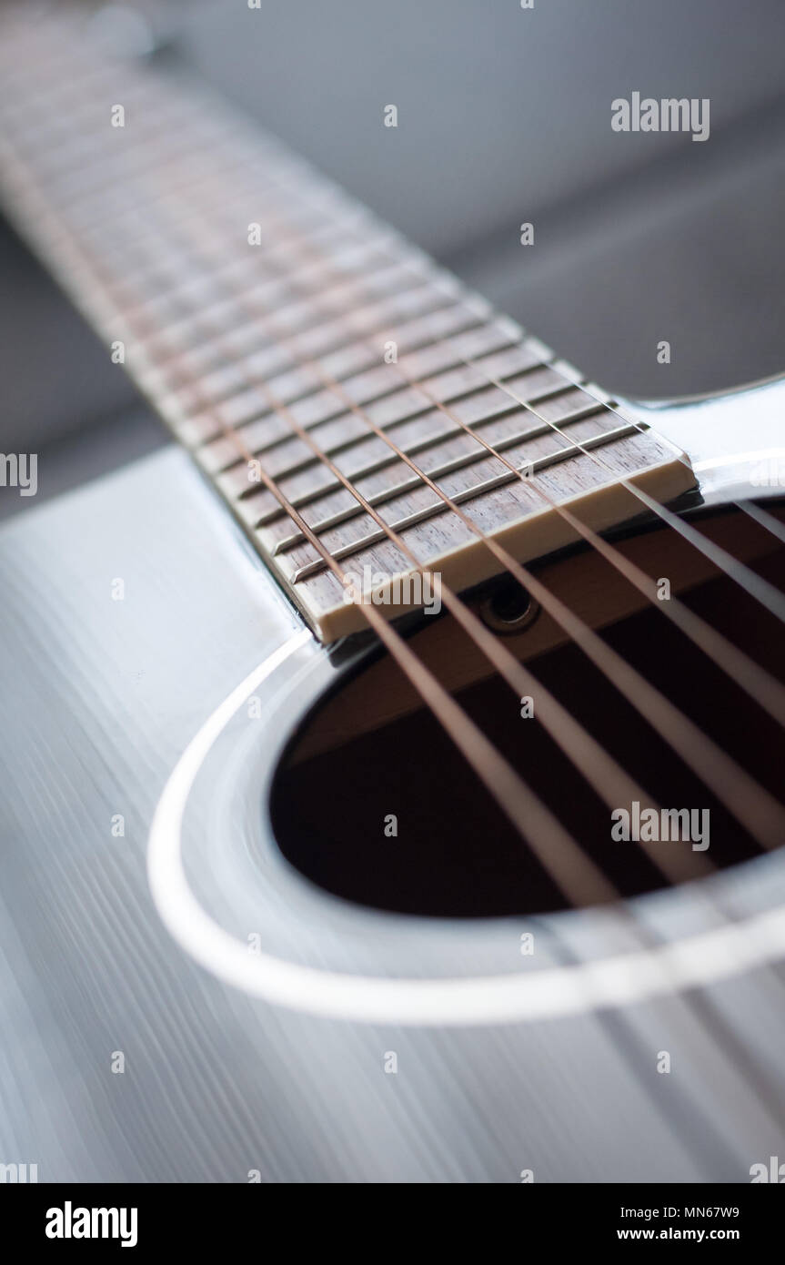details of black acoustic guitar close up Stock Photo - Alamy