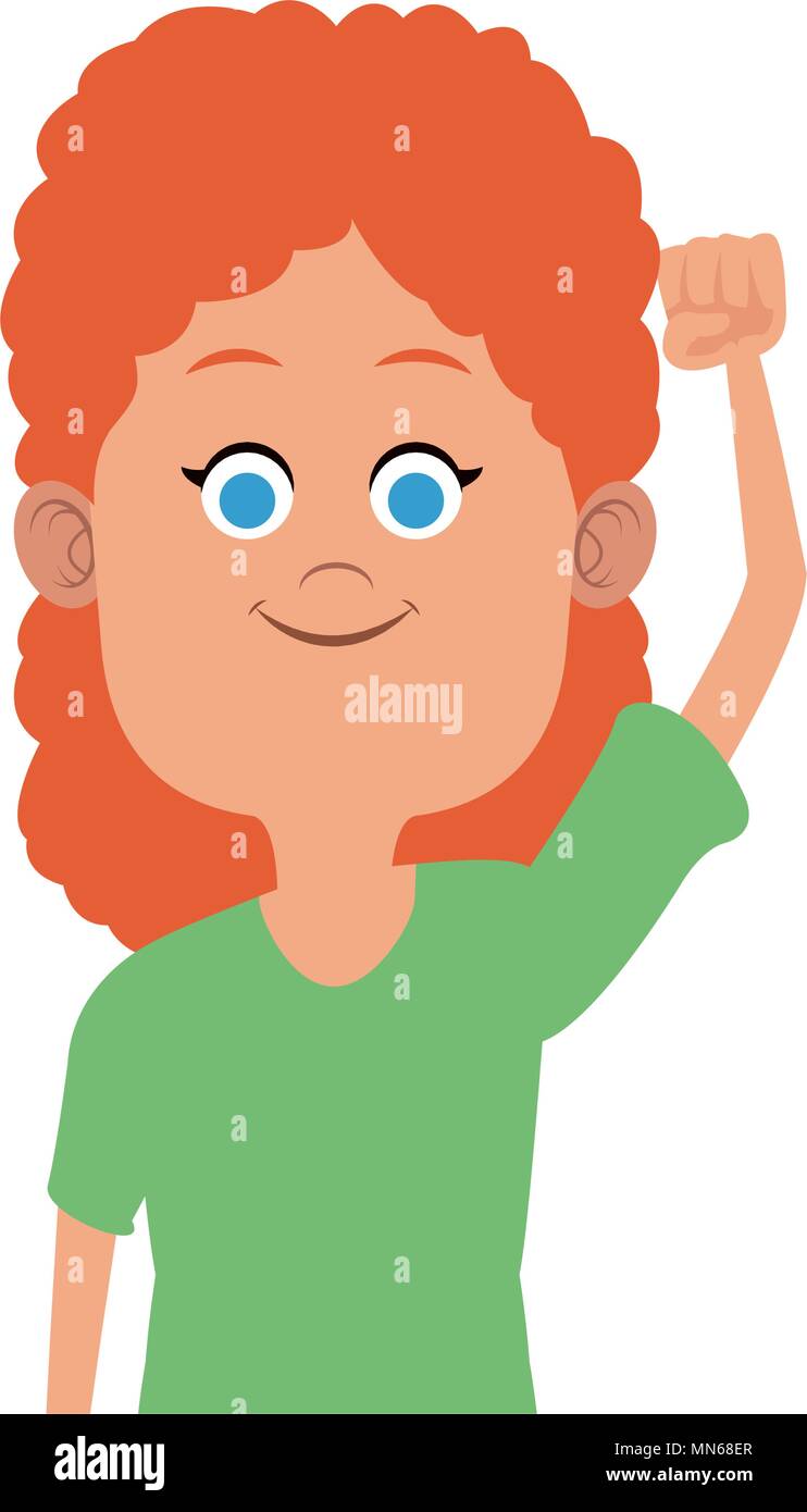 Beautiful girl with hand up Stock Vector Image & Art - Alamy