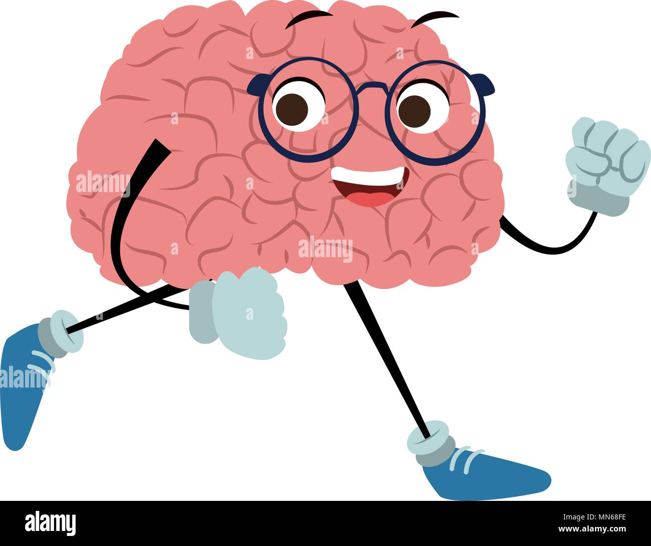 Funny brain cartoon running Stock Vector Image & Art - Alamy