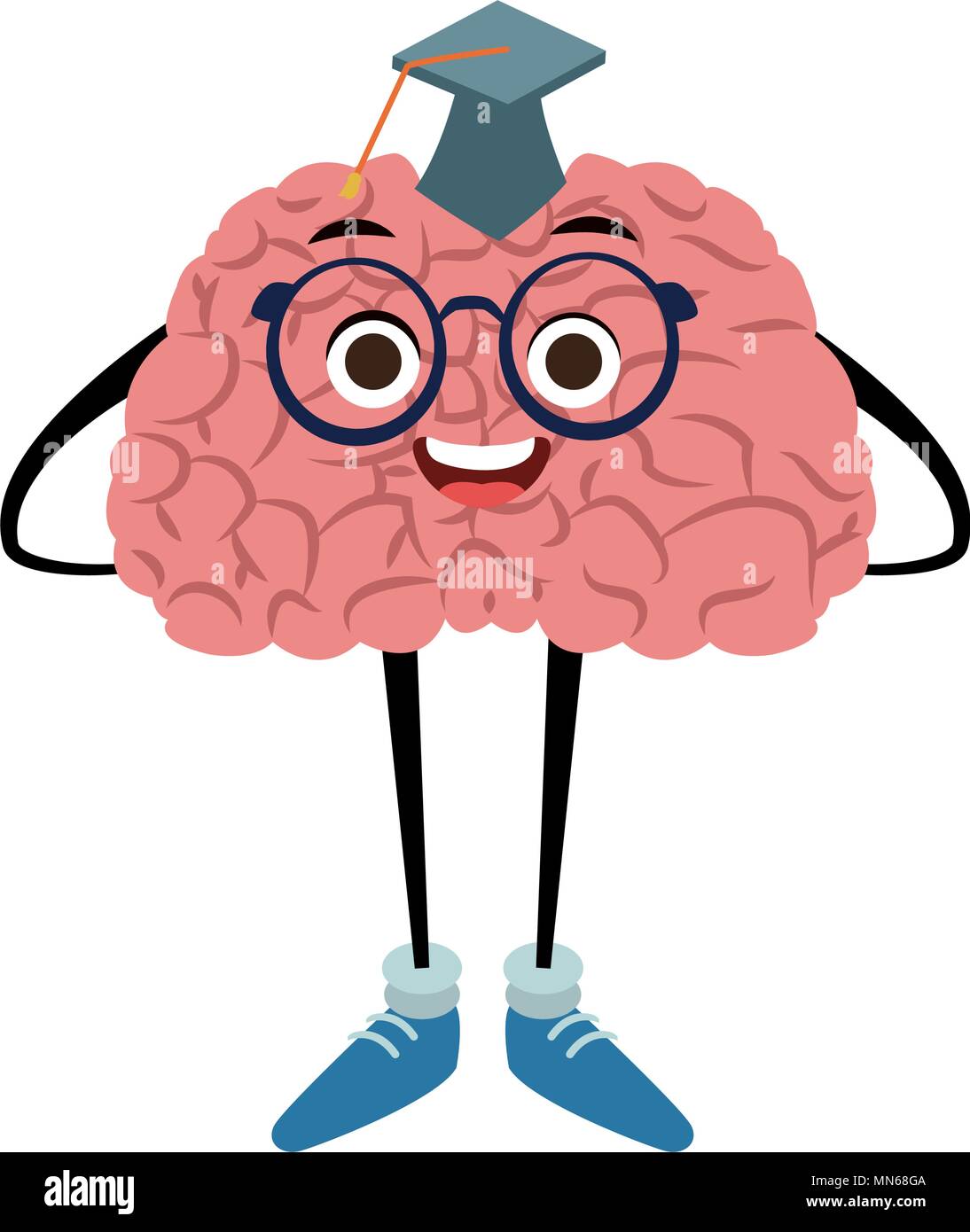 Funny brain graduated student cartoon Stock Vector Image & Art - Alamy