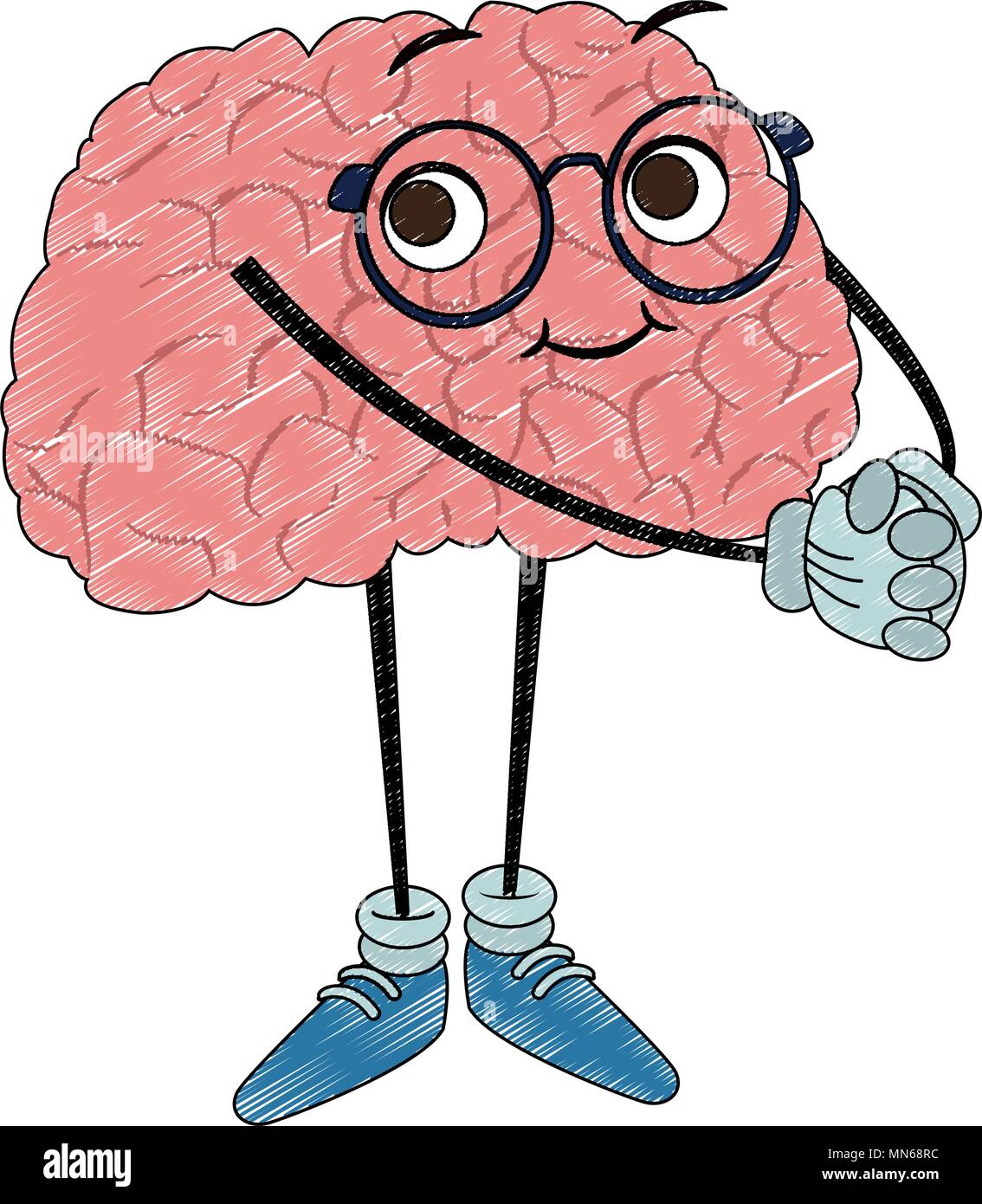 Funny brain cartoon scribble Stock Vector Image & Art - Alamy