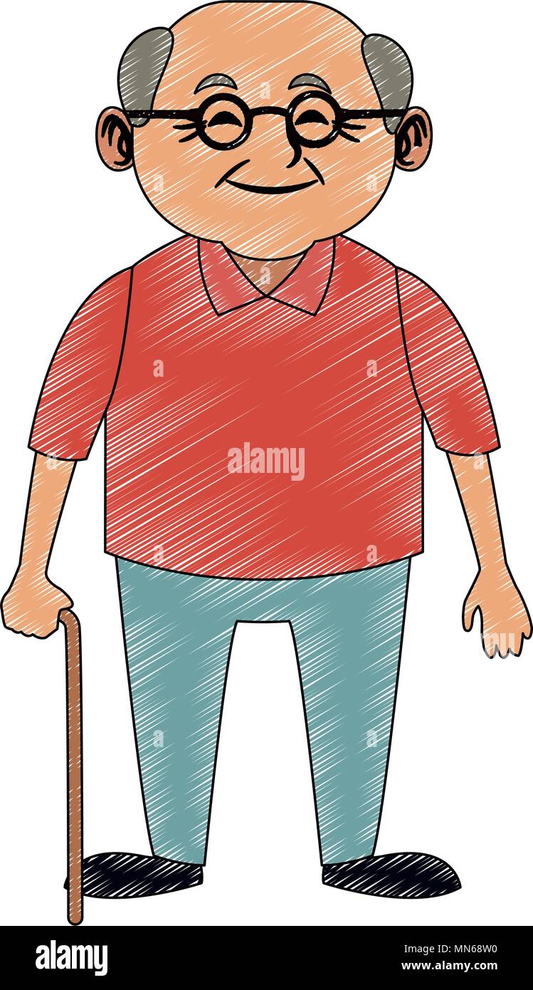 Cute grandfather cartoon scribble Stock Vector Image & Art - Alamy