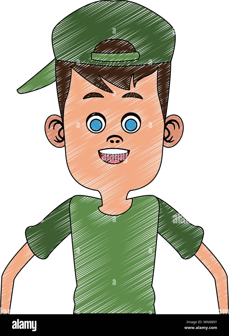 Cute boy cartoon scribble Stock Vector Image & Art - Alamy