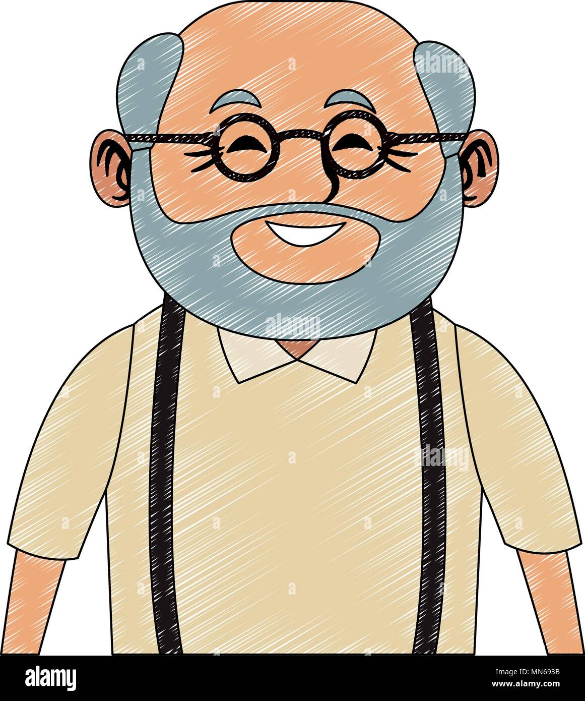 Cute grandfather cartoon scribble Stock Vector Image & Art - Alamy