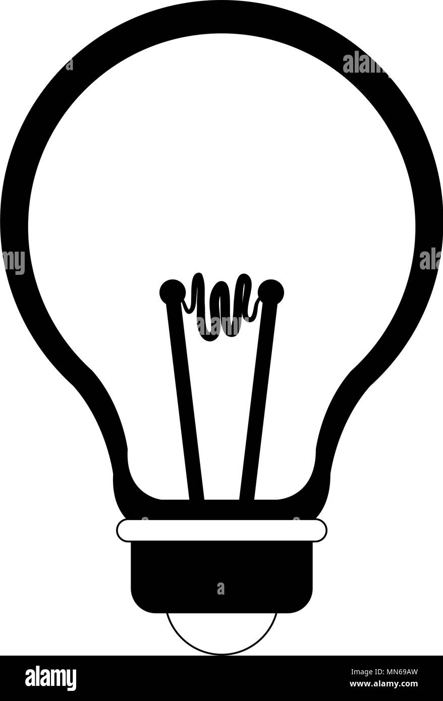 Light bulb symbol on black and white colors Stock Vector Image & Art ...