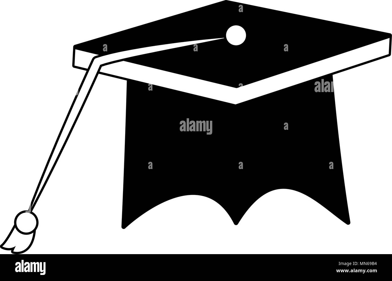 Graduation cap isolated on black and white colors Stock Vector Image ...