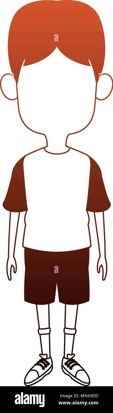 Cute boy cartoon in orange and white colors Stock Vector Image & Art ...