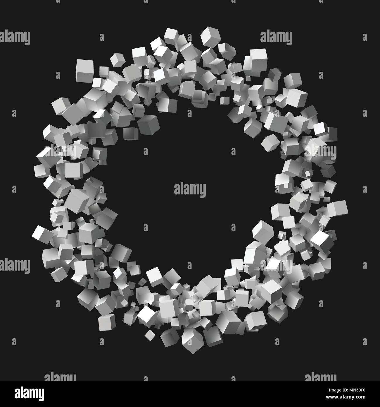 big circular frame formed by random sized cubes Stock Vector Image ...