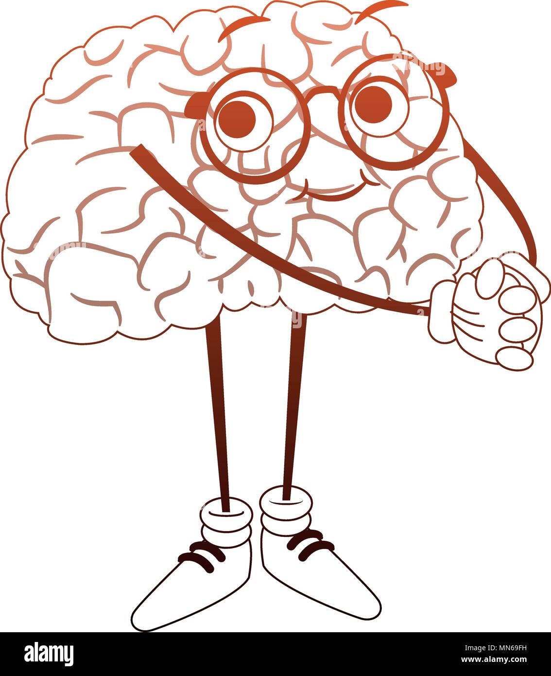 Funny brain cartoon in orange and white colors Stock Vector Image & Art ...