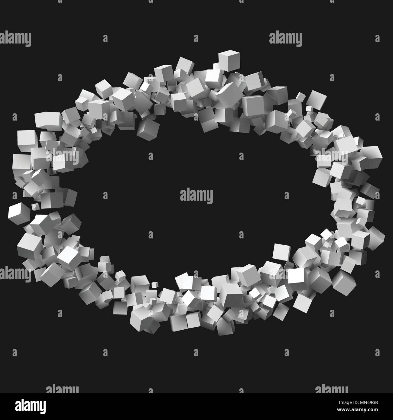 big circular frame formed by random sized cubes Stock Vector Image ...