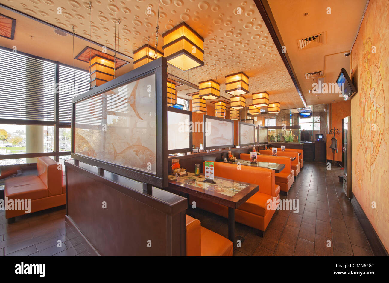 Sushi restaurant interior hi-res stock photography and images - Alamy