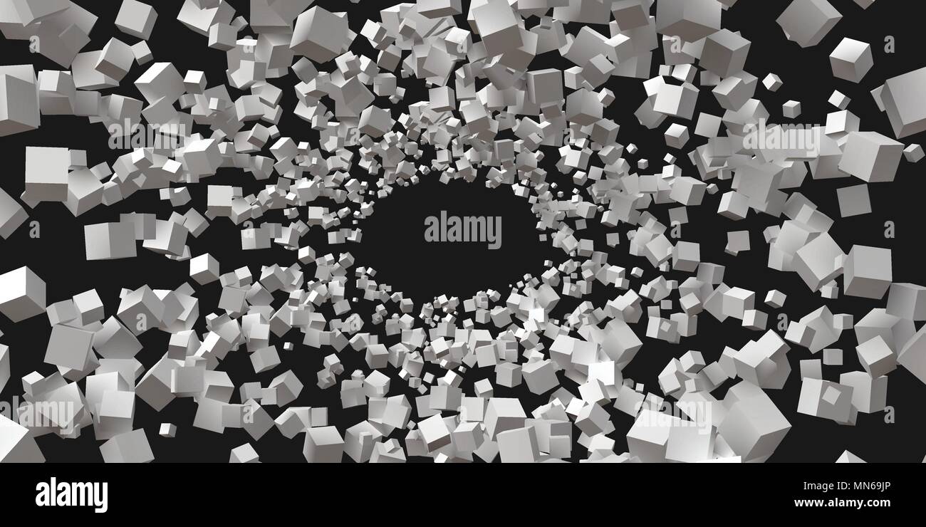 big circular frame formed by random sized cubes Stock Vector Image ...