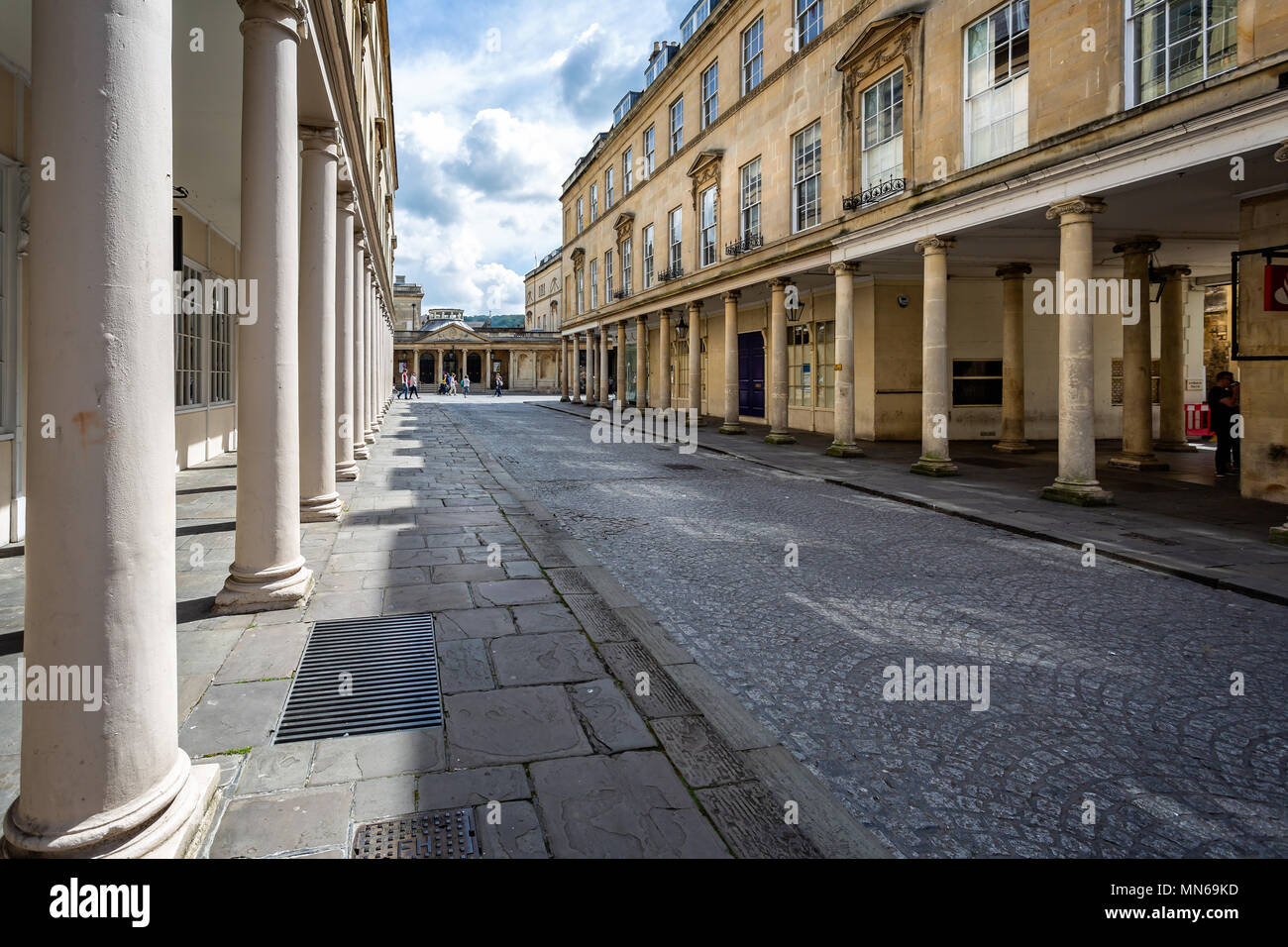 Georgian Bath Street with colonnades in Bath, Somerset, UK taken on 13 ...