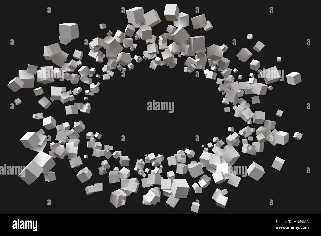 big circular frame formed by random sized cubes Stock Vector Image ...