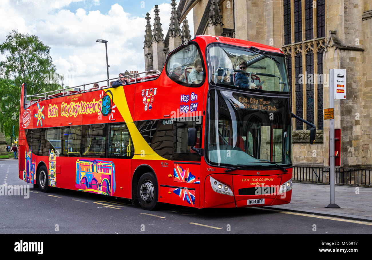 Bath City open top Tour Bus taken in Bath, Somerset, UK on 13 May 2018 ...