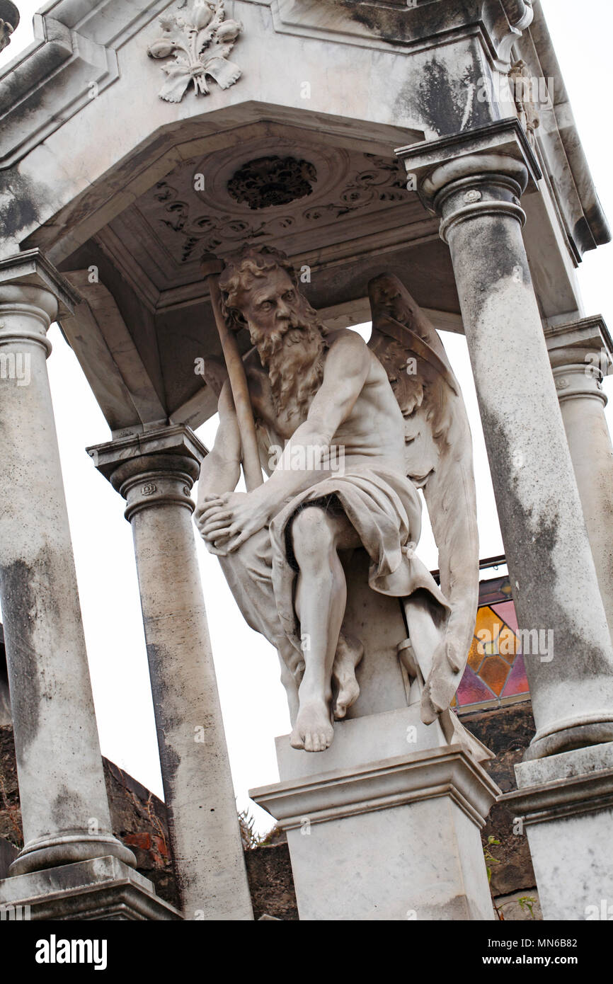 Male angel statue at La Recoleta Cemetery, Cementerio de la Recoleta ...