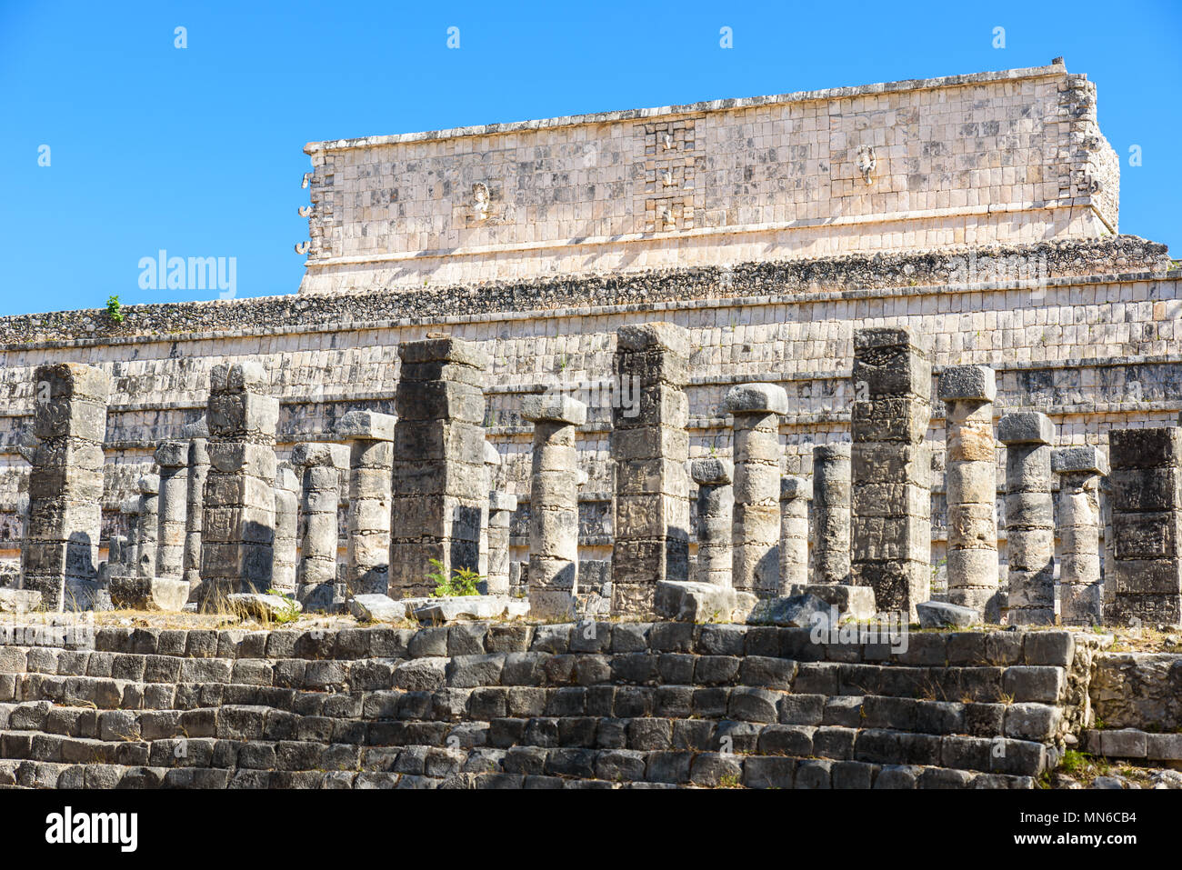Columns in the temple of a thousand warriors hi-res stock photography ...