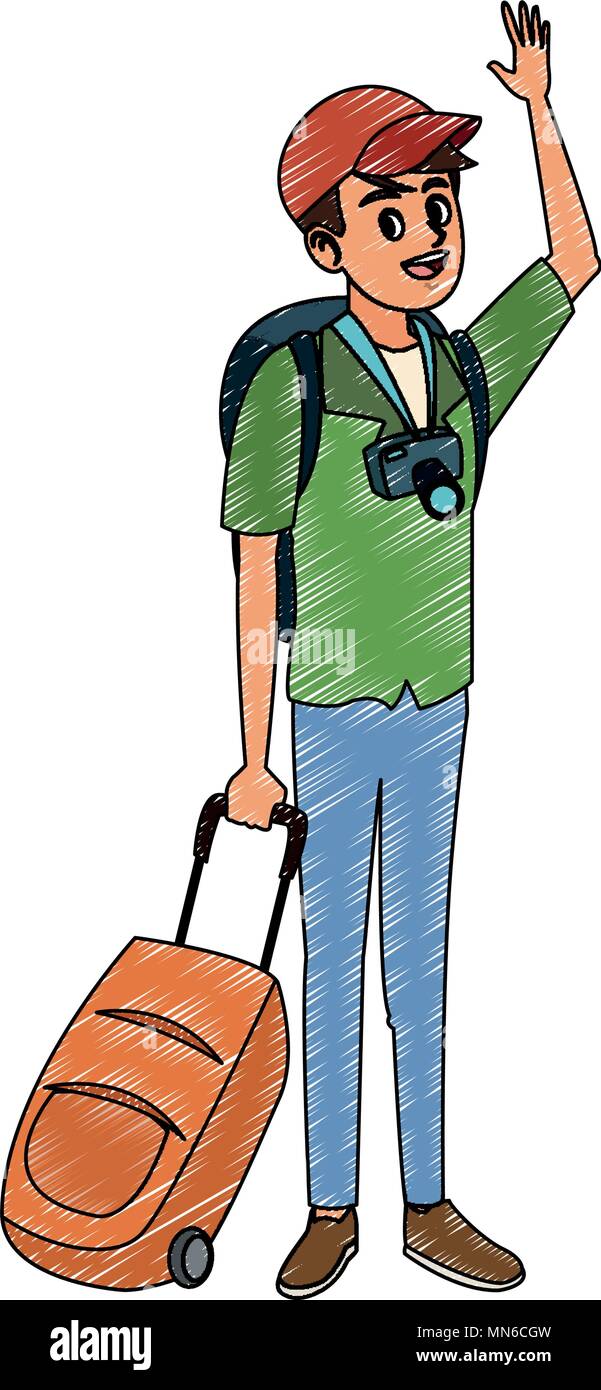 Tourist man cartoon scribble Stock Vector Image & Art - Alamy