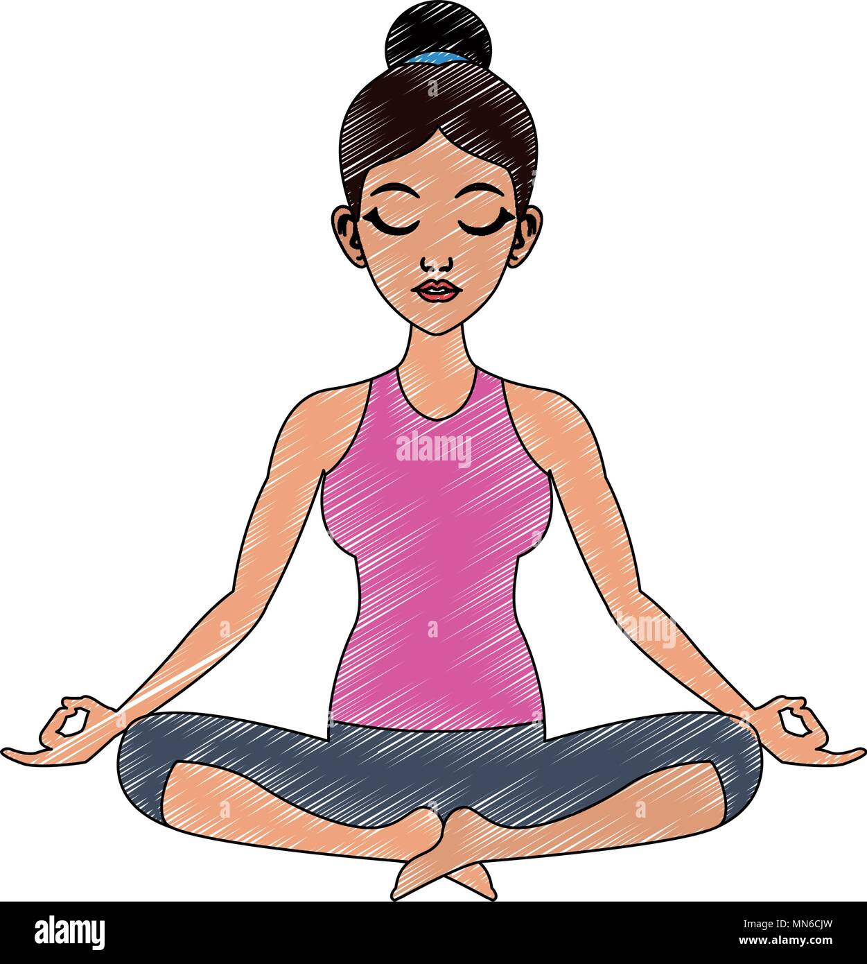 Woman doing yoga scribble Stock Vector Image & Art - Alamy