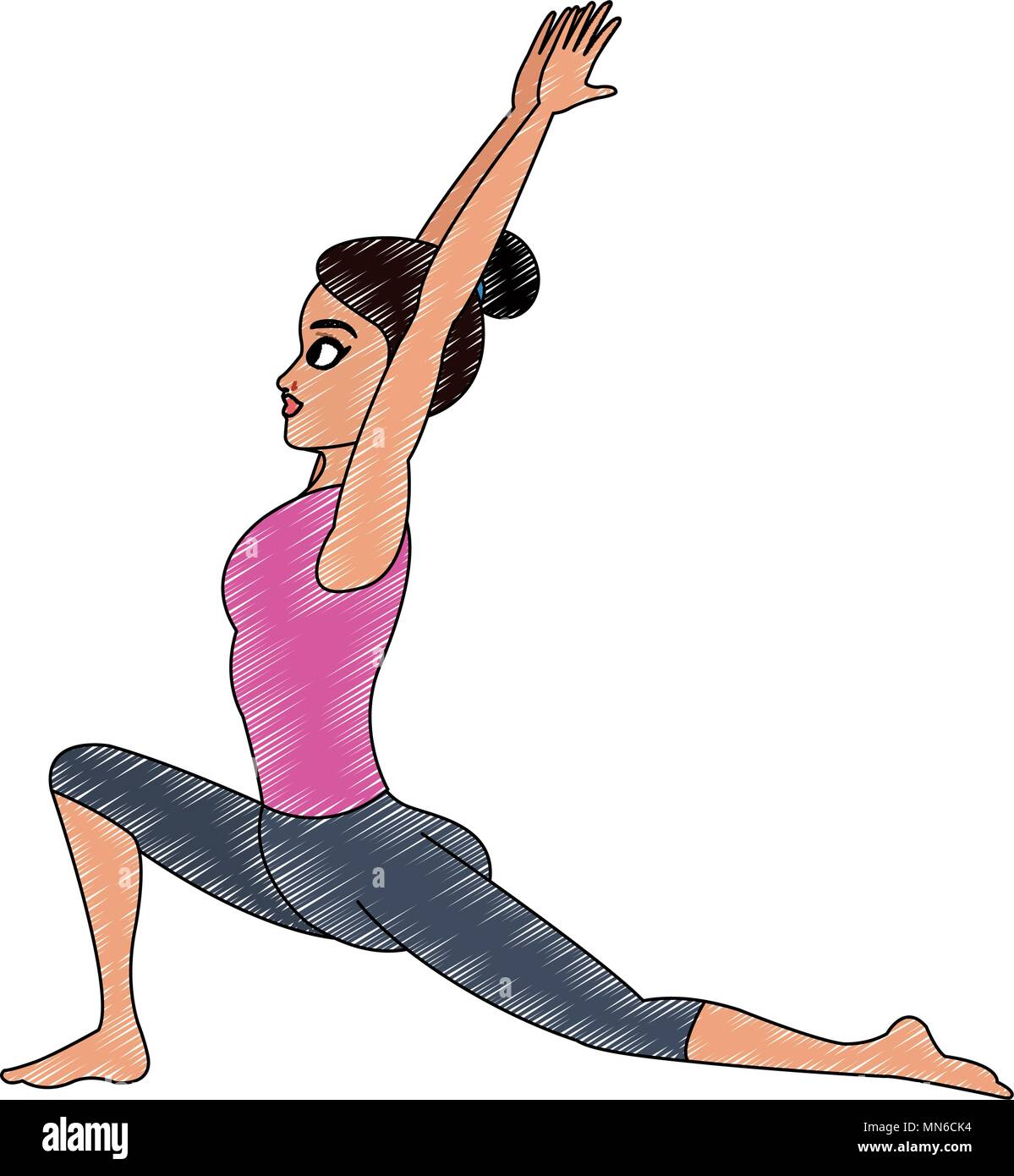 Woman doing yoga scribble Stock Vector Image & Art - Alamy