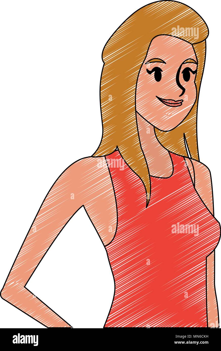 Young woman cartoon scribble Stock Vector Image & Art - Alamy