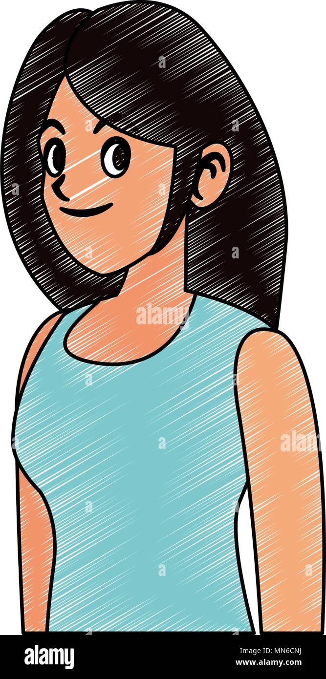Young woman cartoon scribble Stock Vector Images - Alamy