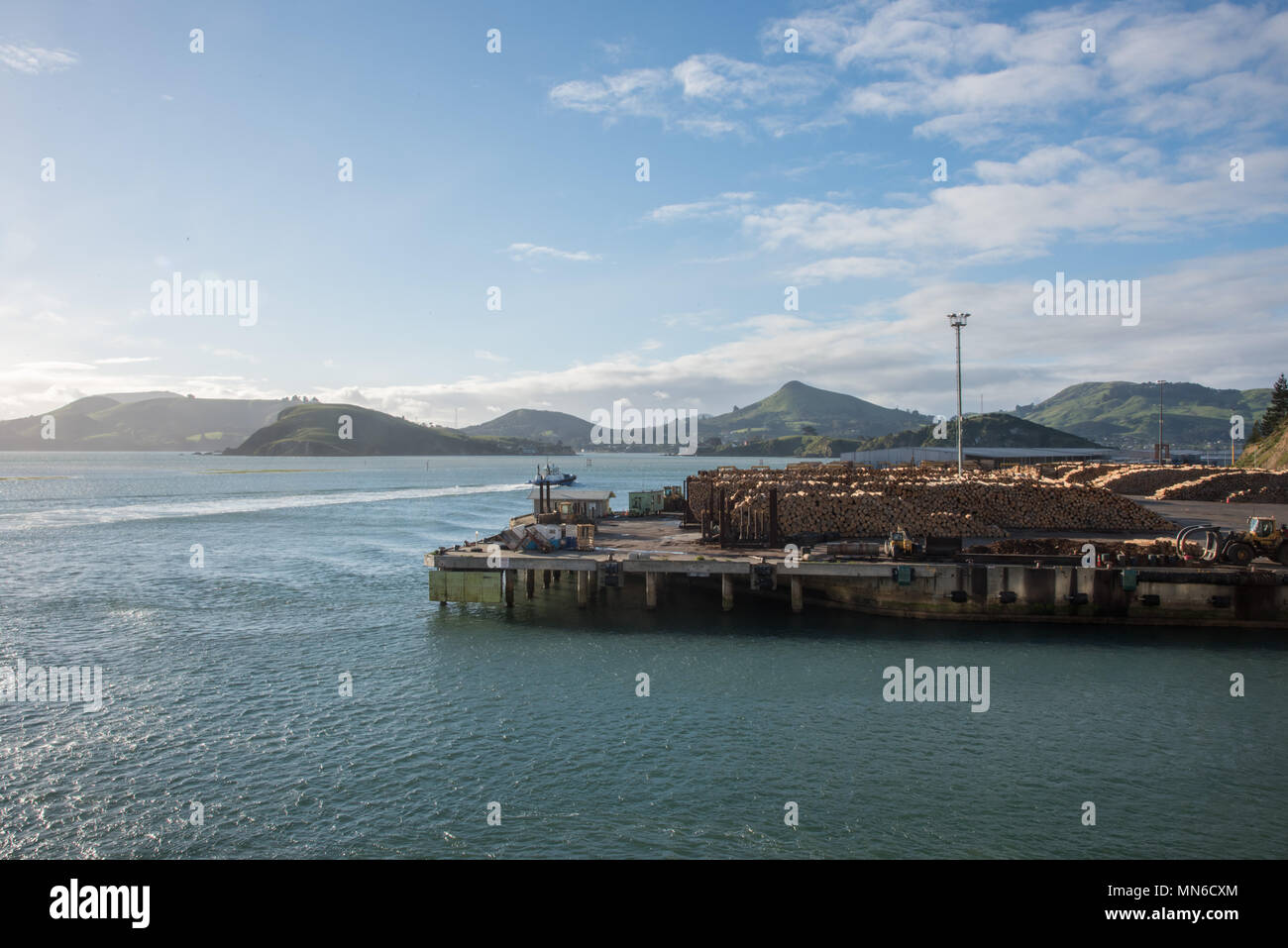 Dunedin, Otago, New Zealand-December 11,2016: Port Chalmers harbour ...