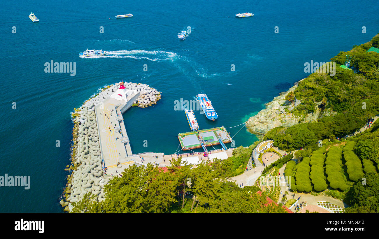 Aerial view of Oedo-Botania island, garden scenery at summer day in ...