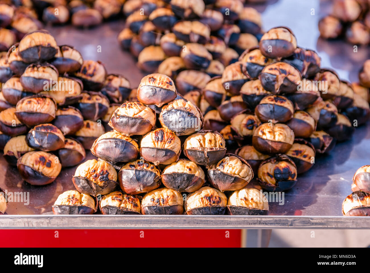 Traditional popular Turkish street food Chestnuts(kestane) on the ...