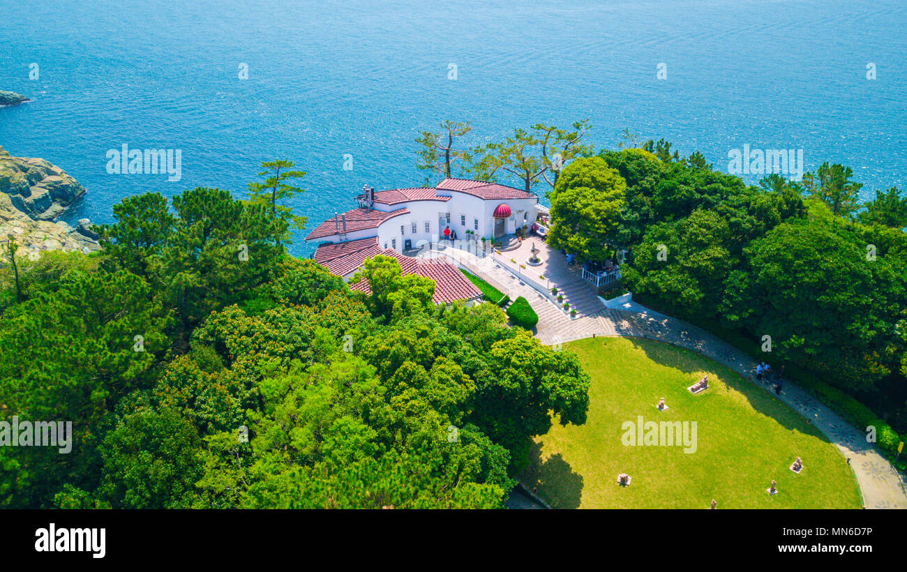 Aerial view of Oedo-Botania island, garden scenery at summer day in ...