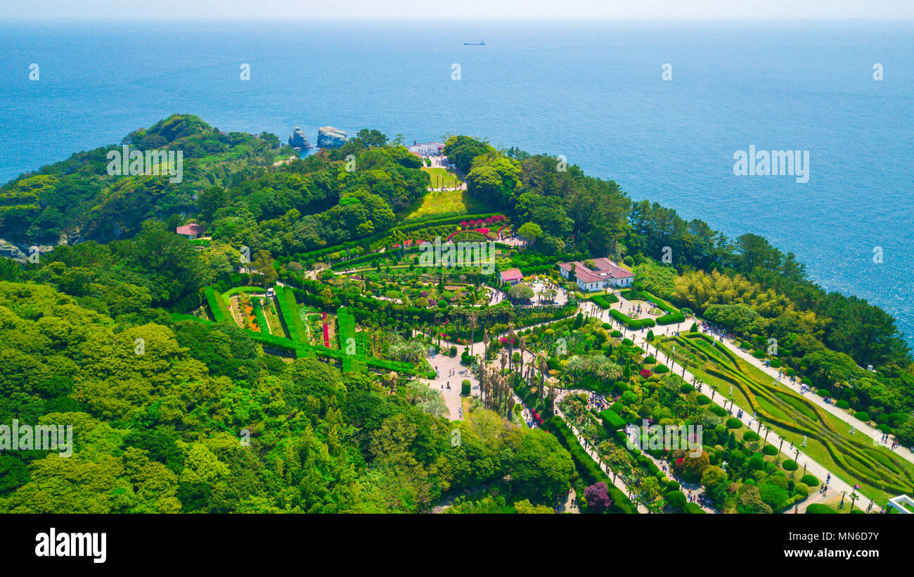 Aerial view of Oedo-Botania island, garden scenery at summer day in ...