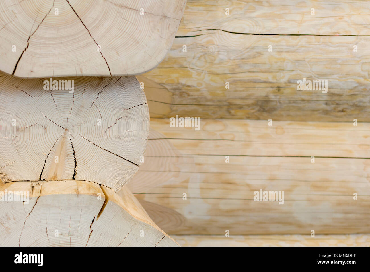 The angle of the new wooden house Stock Photo - Alamy