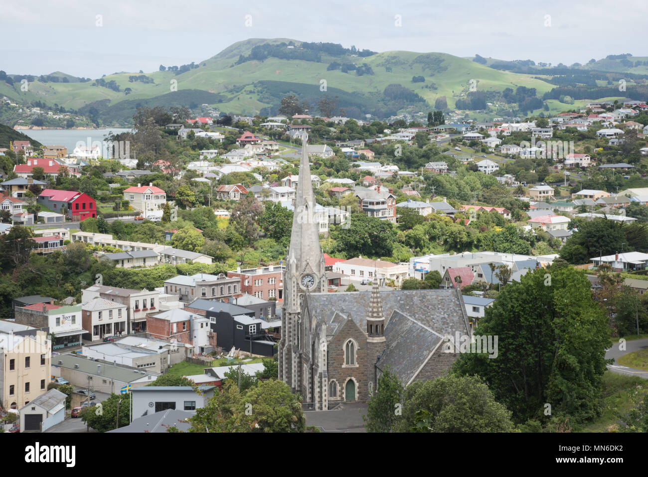 Dunedin, Otago, New Zealand-December 11,2016: High angle scenic view ...