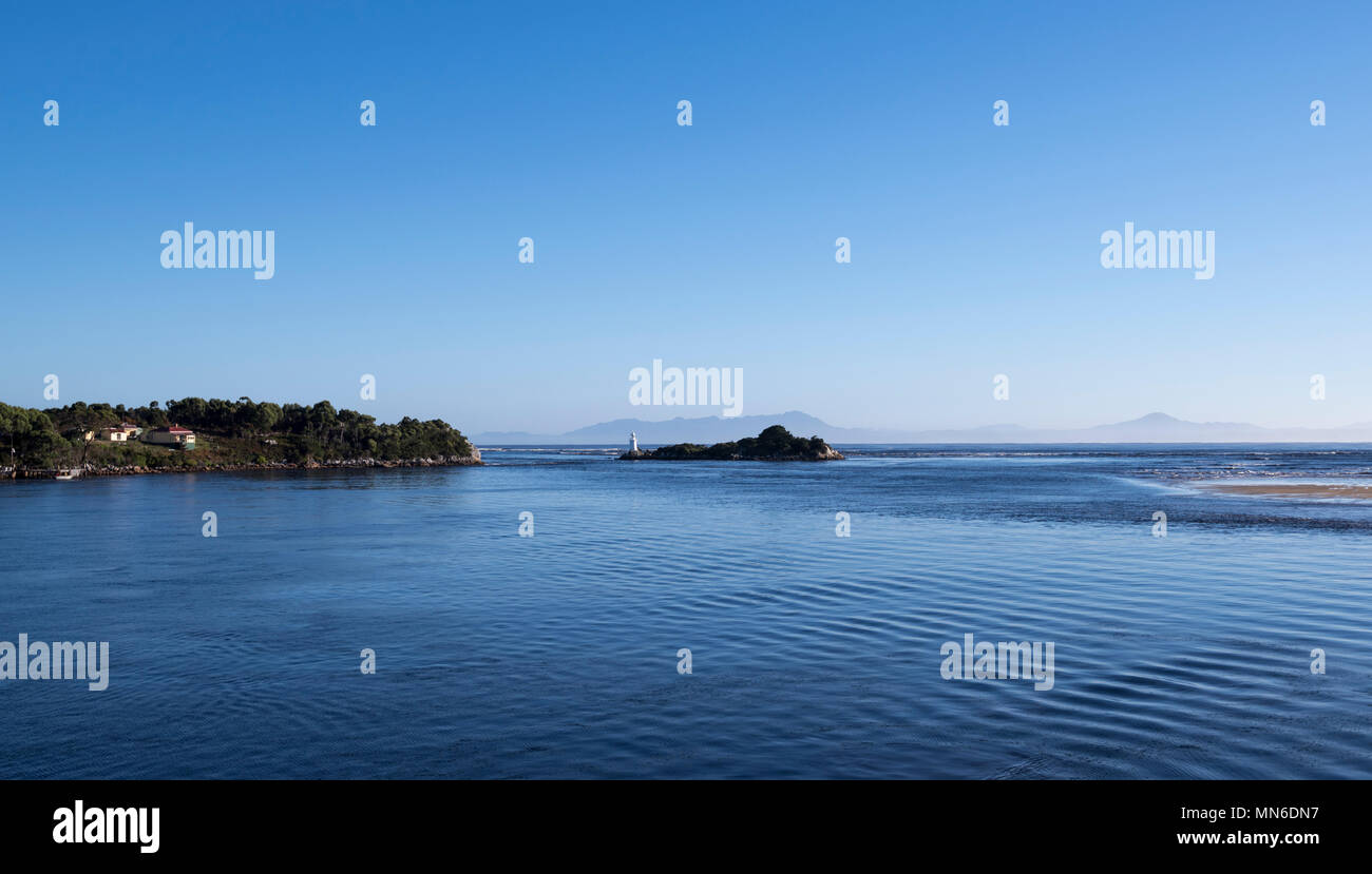The Entrance Island Lighthouse, Hells gate, Macquarie Harbour, Tasmania ...