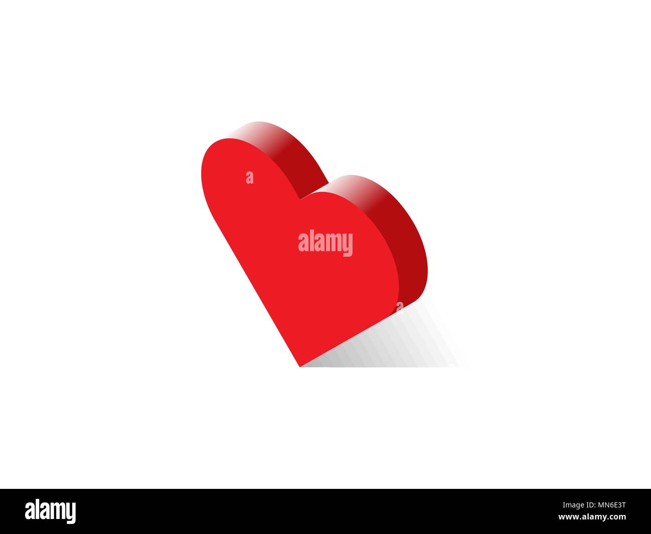 red volumetric heart in isometric on white background Stock Vector ...