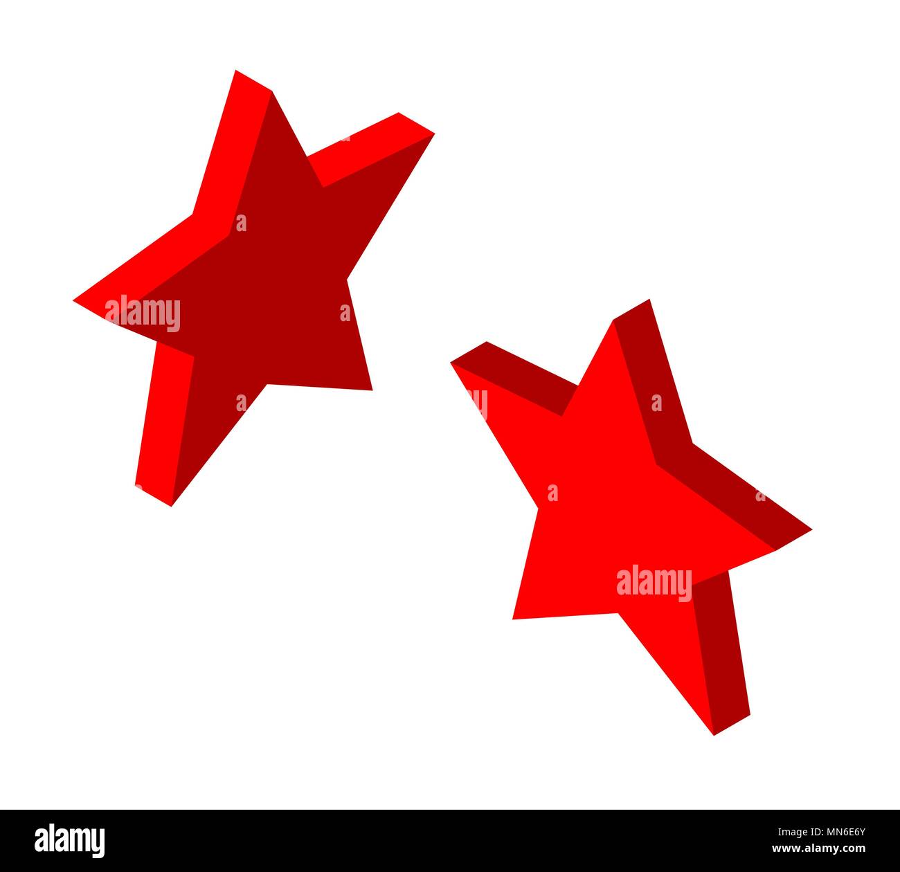 Two red stars in isometric on white background Stock Vector Image & Art ...