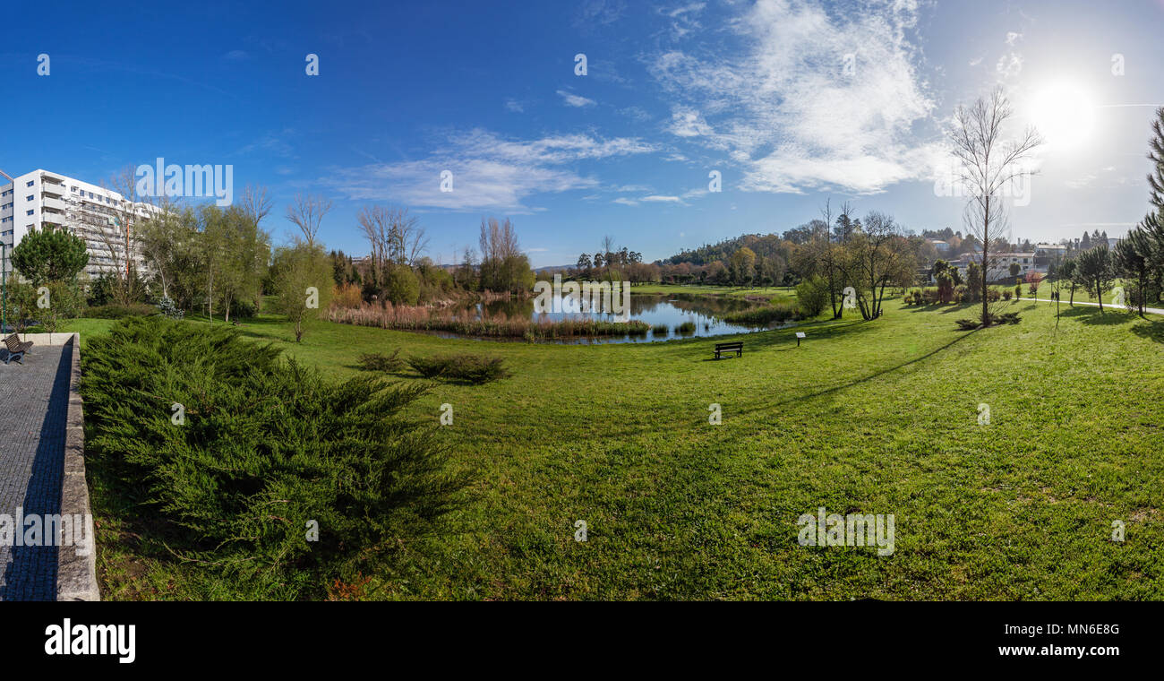 Parque da Devesa Urban Park in Vila Nova de Famalicao, Portugal. Built ...