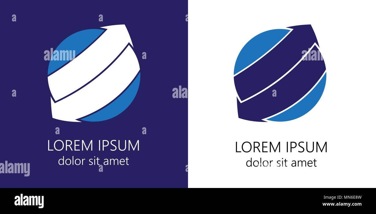 Abstract Globe Icon with Arrows symbol delivery data exchange ...