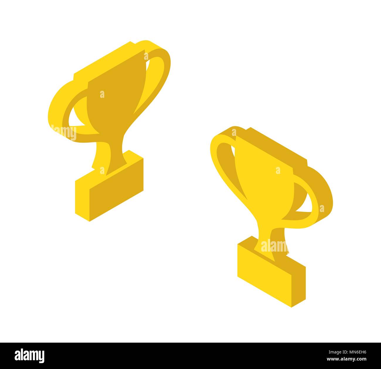 Trophy Cups Awards Icon Set Isometric View Symbol of Success Sport ...
