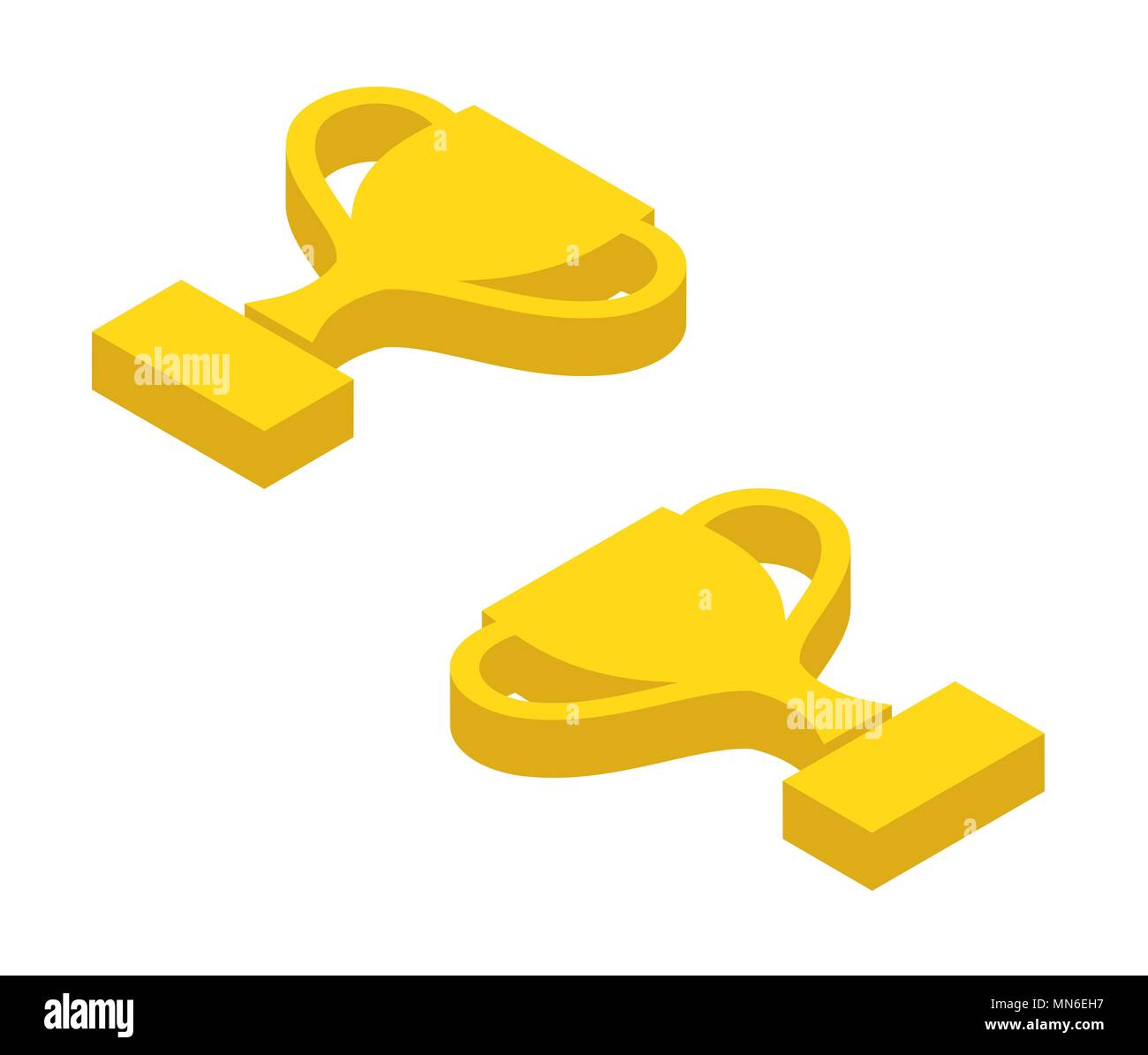 Trophy Cups Awards Icon Set Isometric View Symbol of Success Sport ...